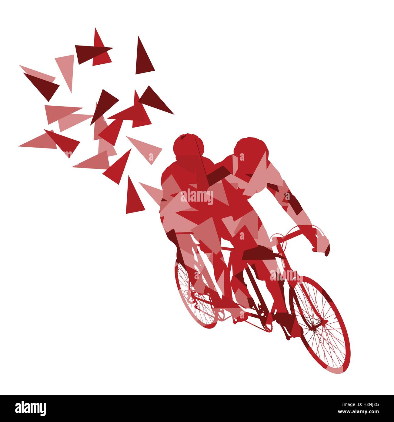Cyclist professional tandem two seater racers vector background ...
