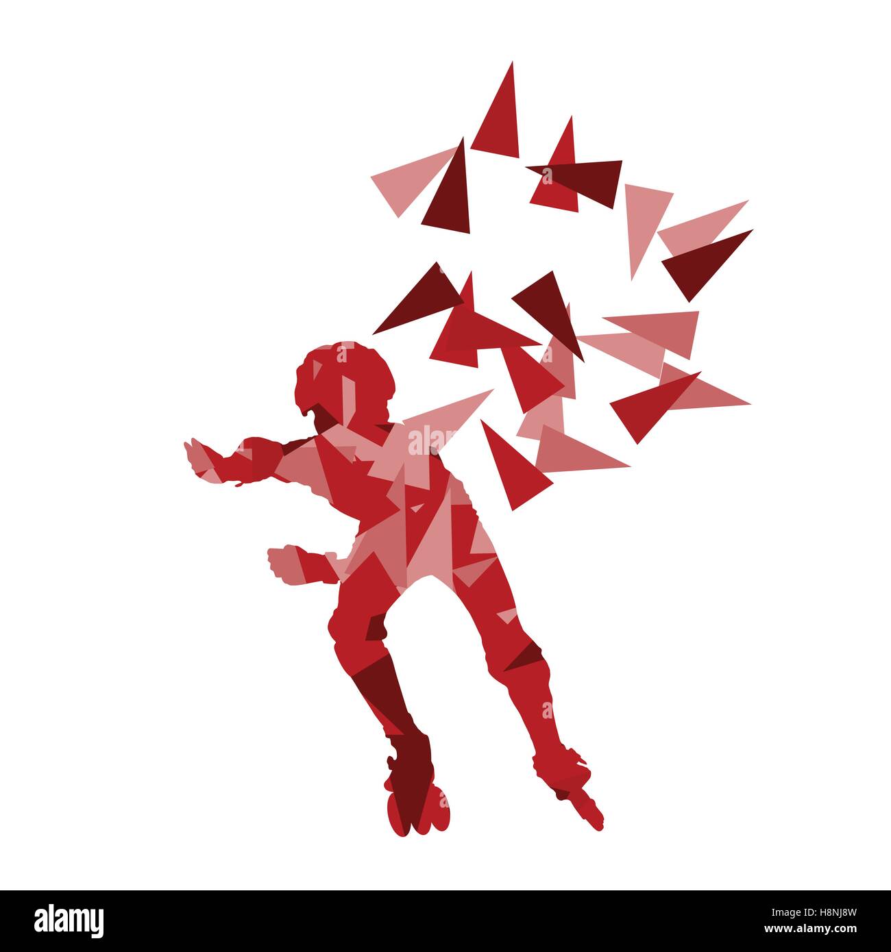 In line skating vector background abstract illustration made with ...