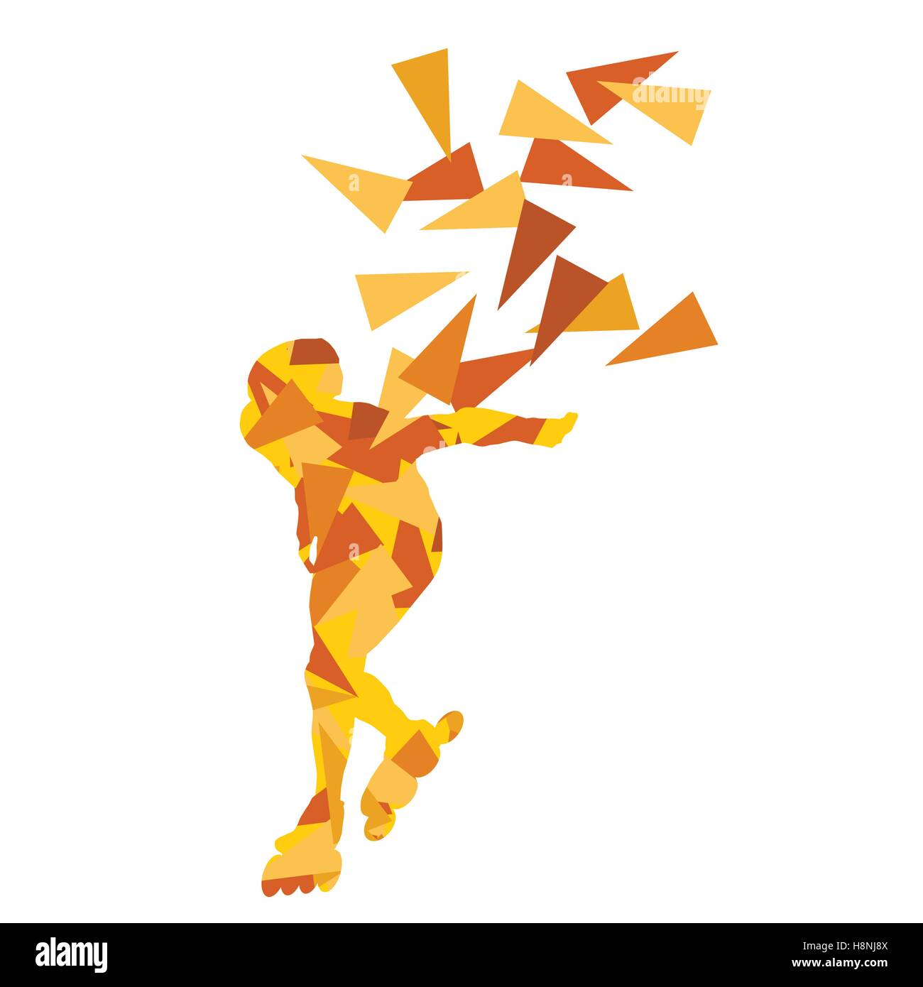 In line skating vector background abstract illustration made with ...