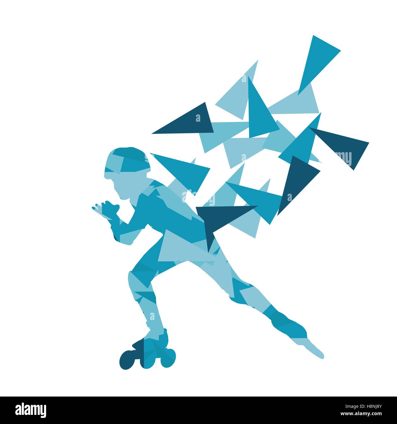 In line skating vector background abstract illustration made with ...