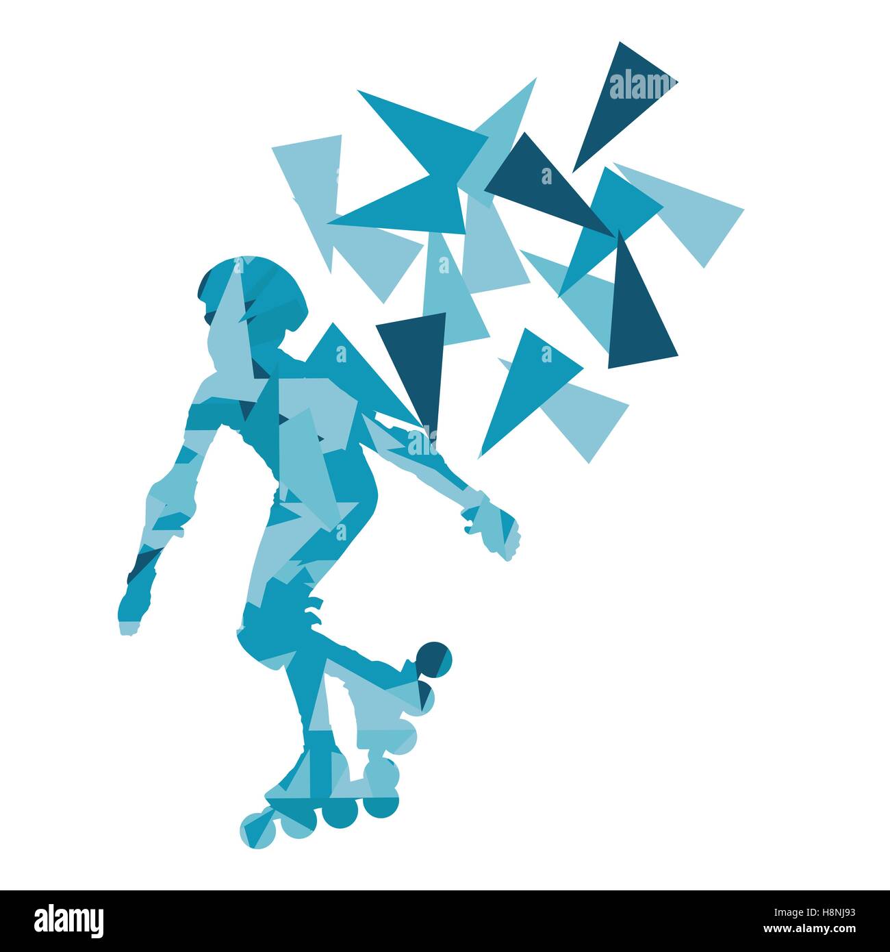 In line skating vector background abstract illustration made with ...
