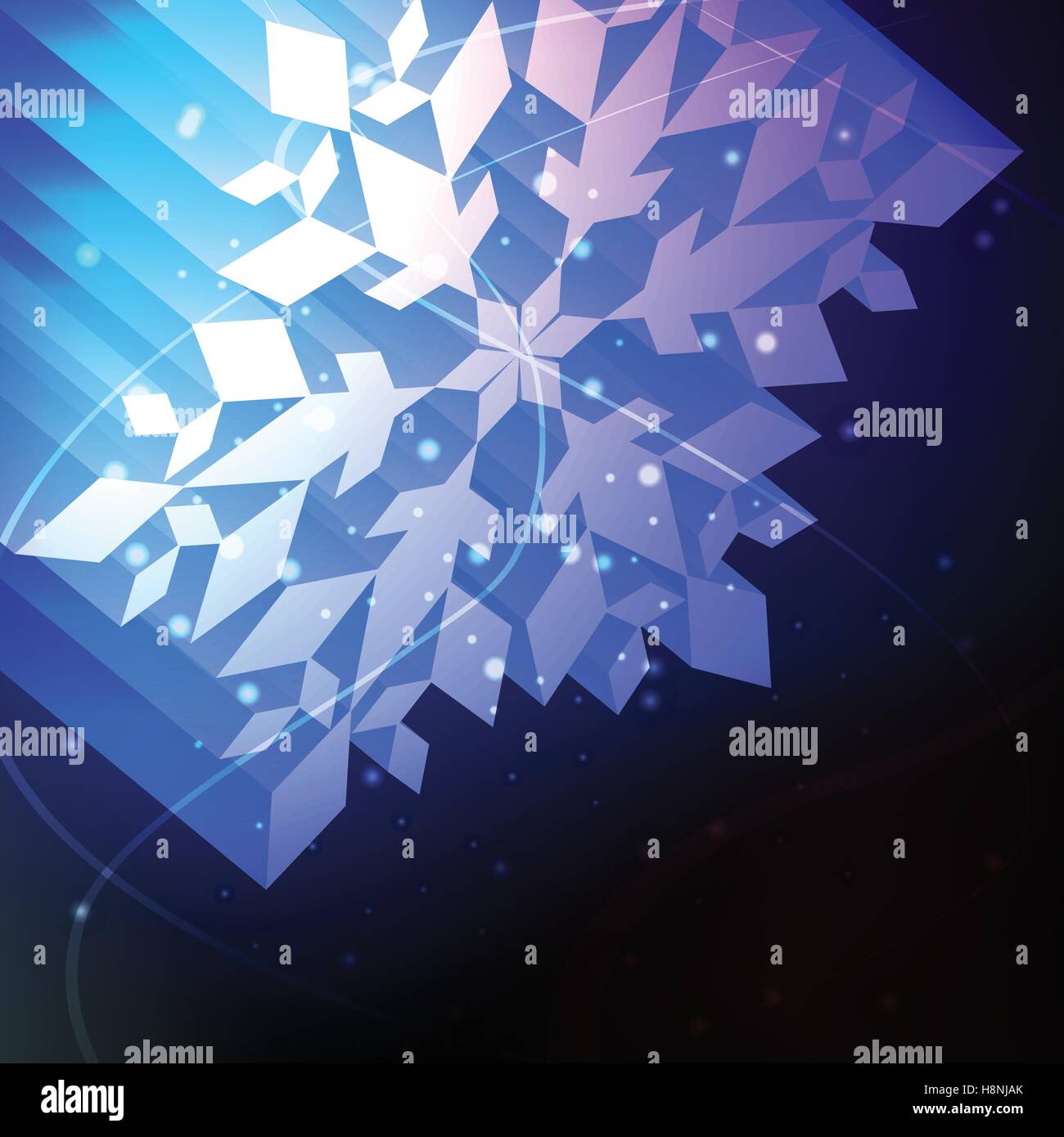 Snowflake neon vector background abstract winter concept Stock Vector ...