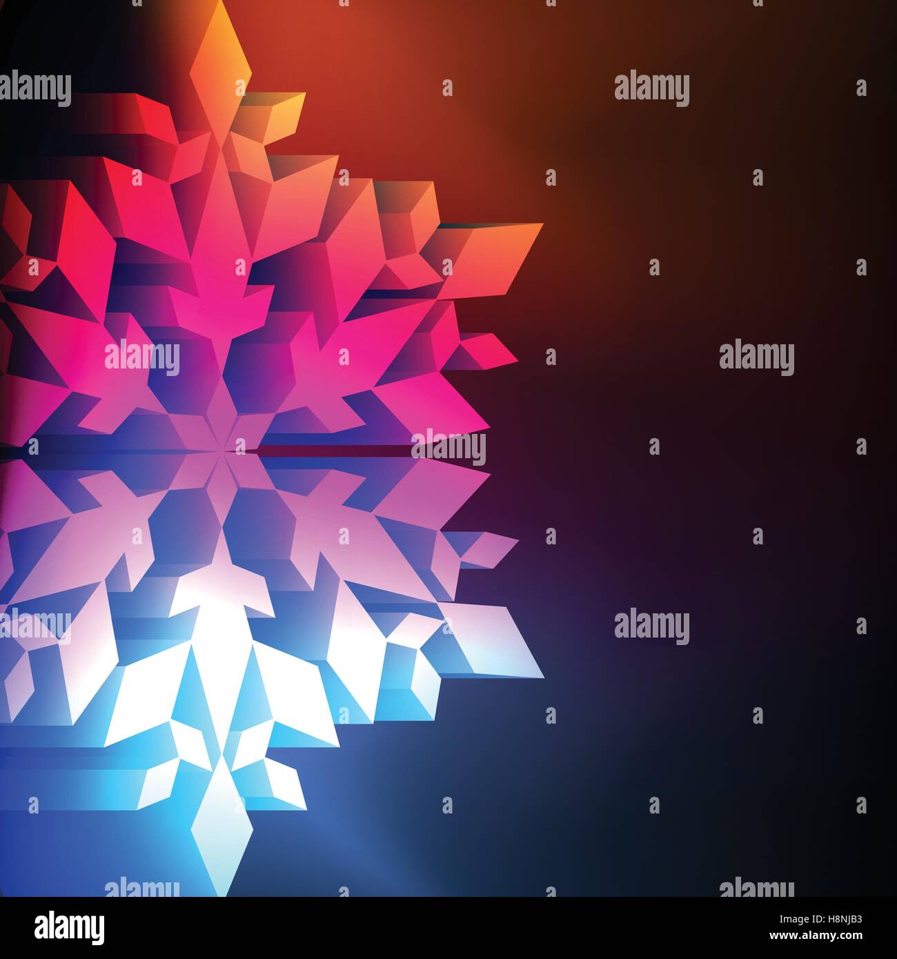 3d neon glow snowflake object hi-res stock photography and images - Alamy