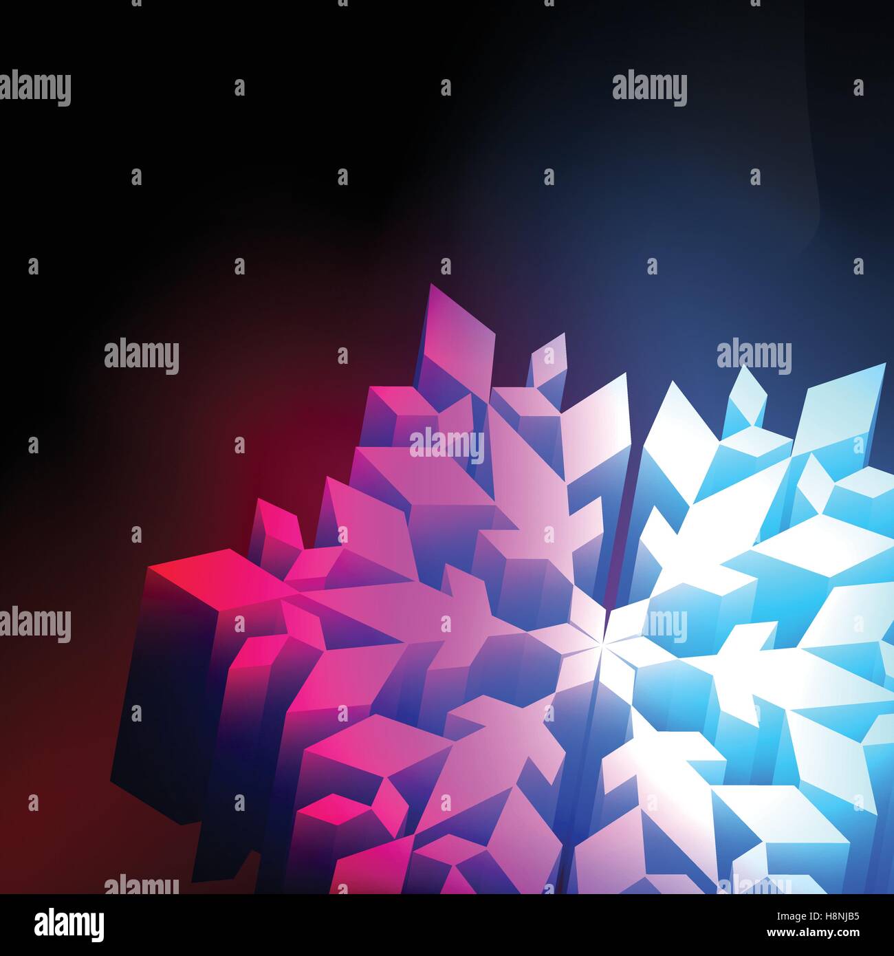 3d neon glow snowflake object hi-res stock photography and images - Alamy