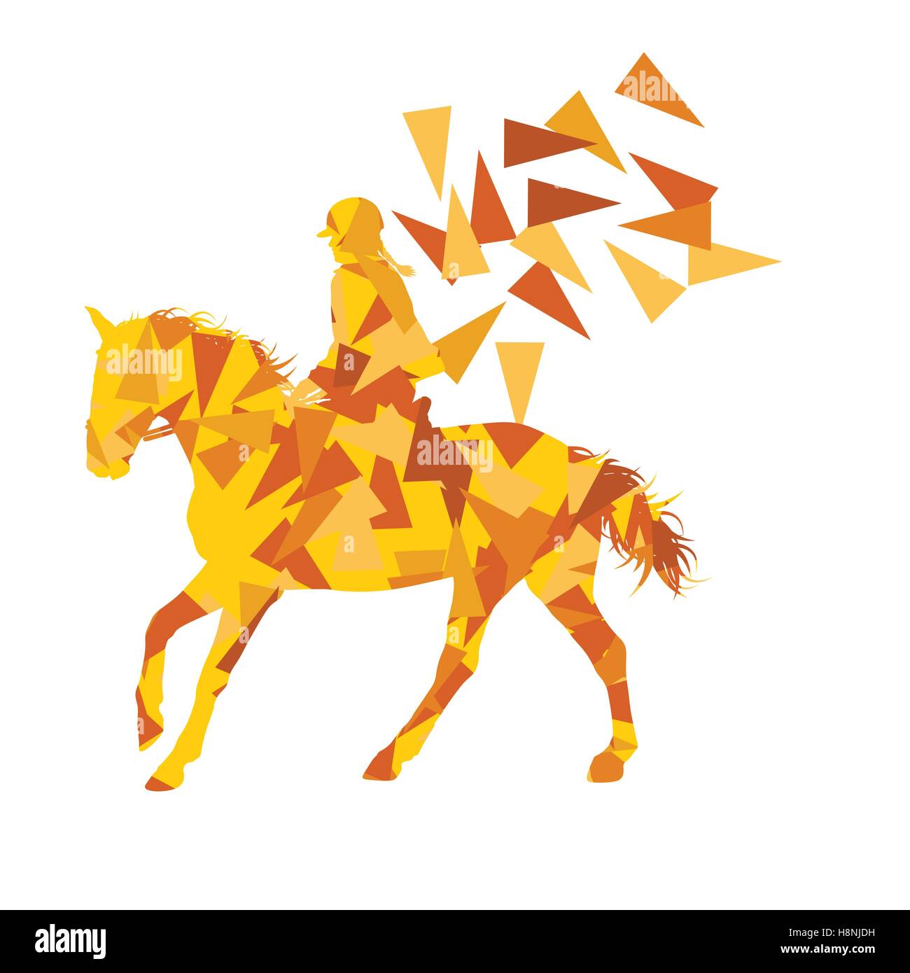 Horse riding vector background abstract illustration concept made of ...