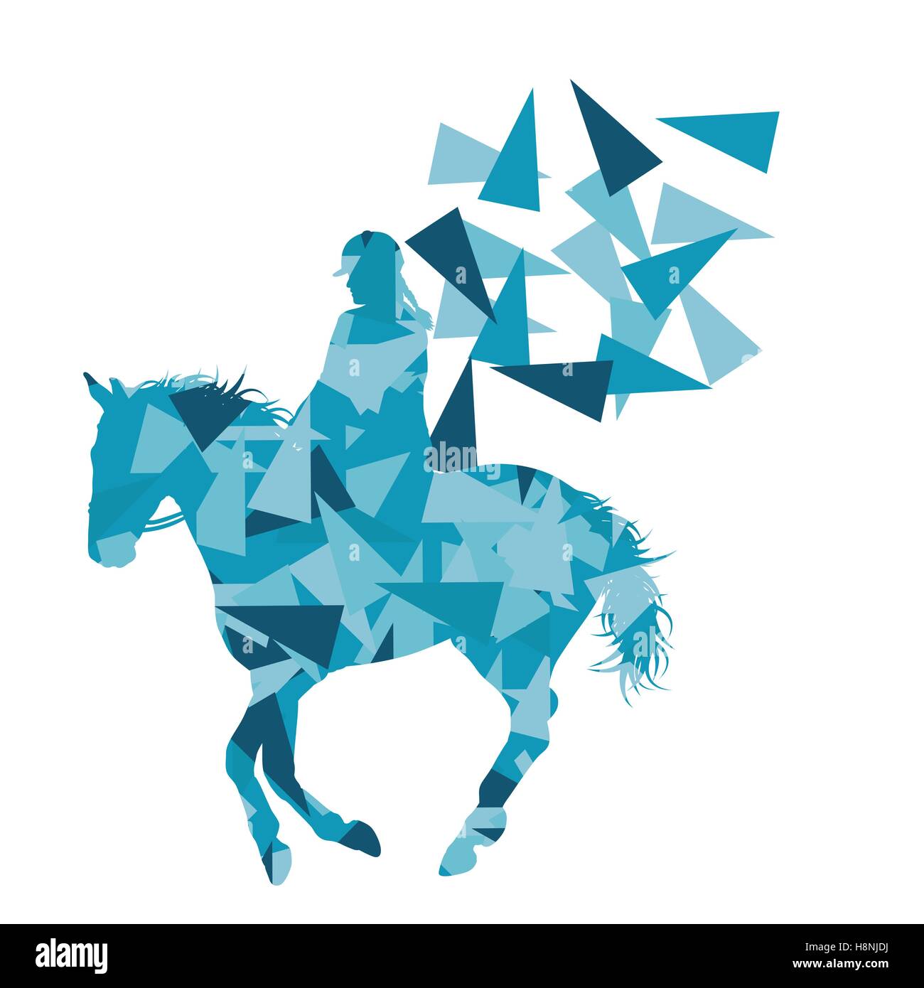 Horse riding vector background abstract illustration concept made of ...
