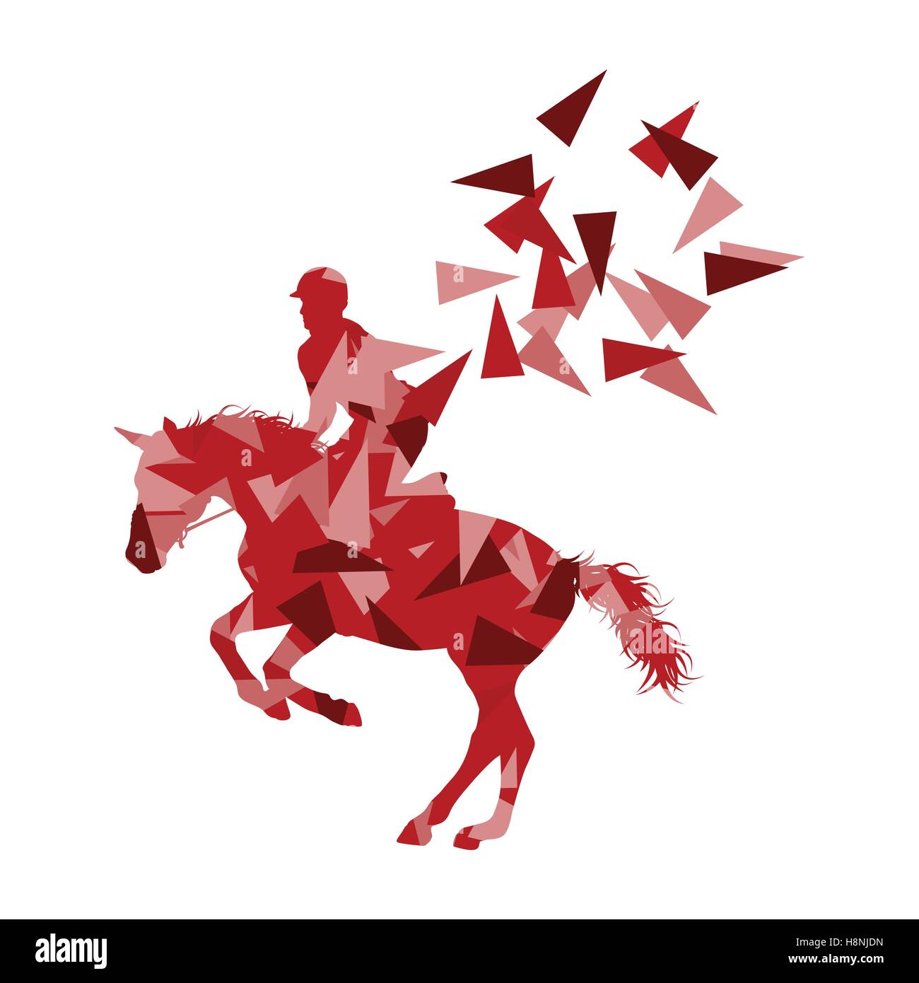 Horse riding vector background abstract illustration concept made of ...