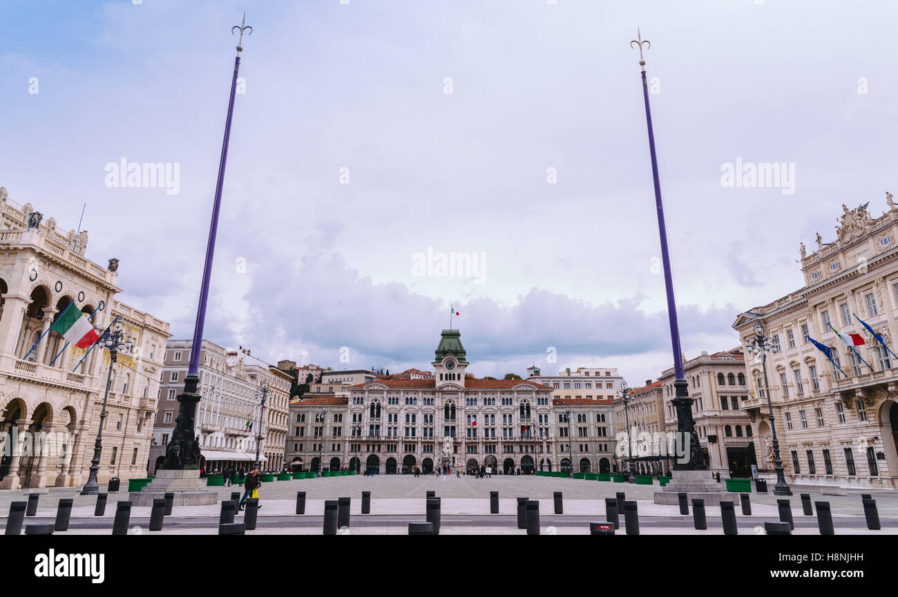 Piazza Unita d'Italia in the city center of Trieste, Friuli-Venezia ...