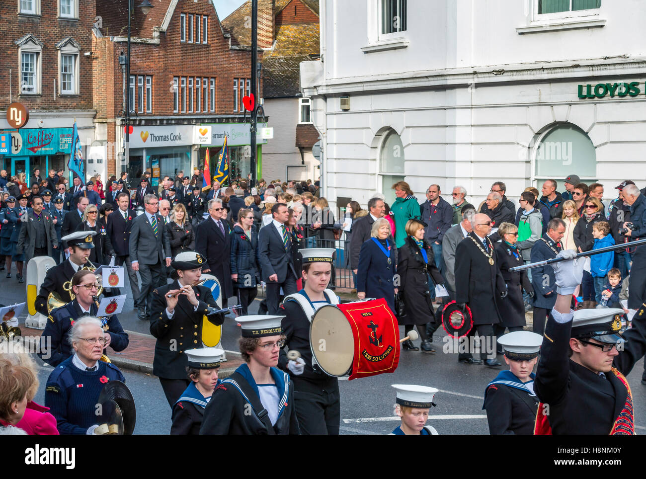 Memorial Service on Remembrance Sunday in East Grinstead Stock Photo ...