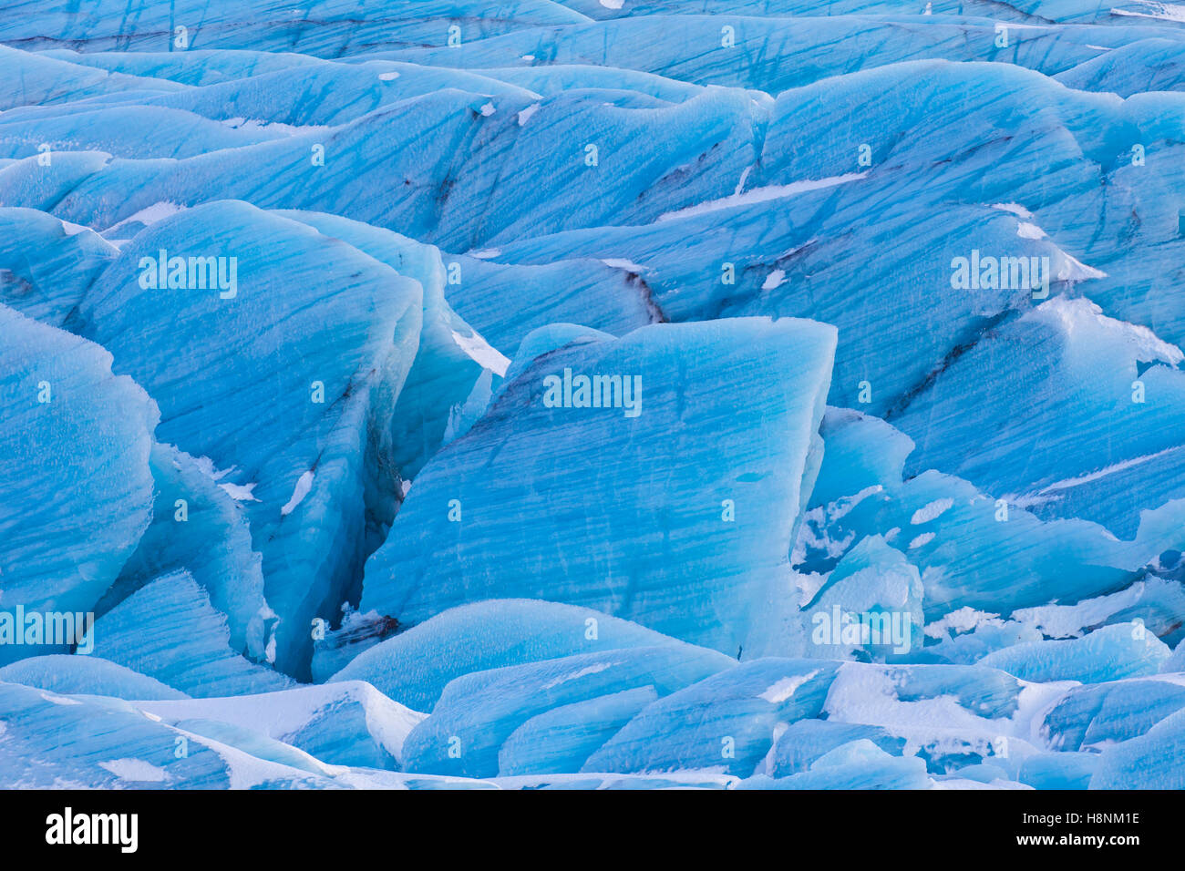 Blue ice formations on Svinafellsjökull, arm of the Vatnajökull ...