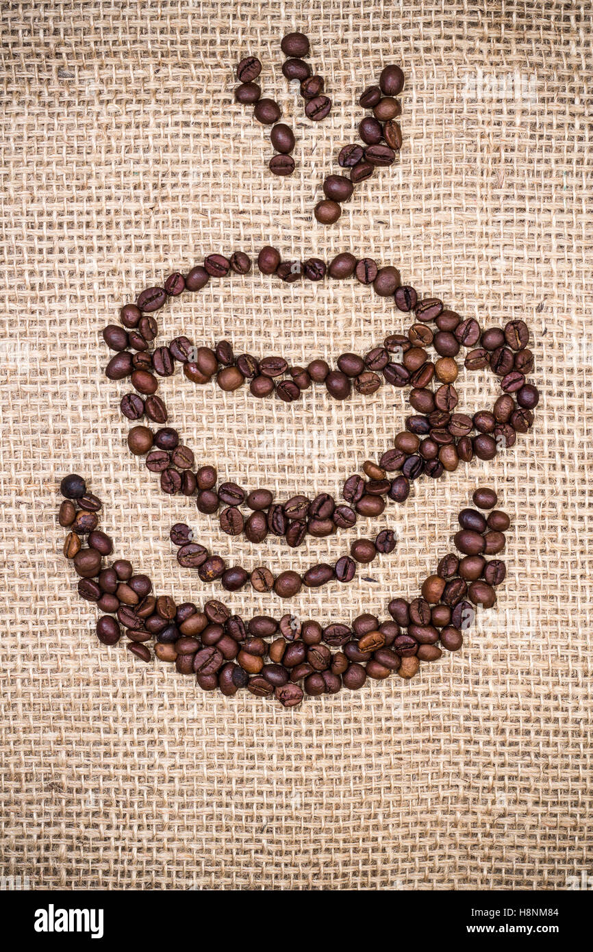 Coffee cup with steam formed out of coffee beans portrait view Stock ...