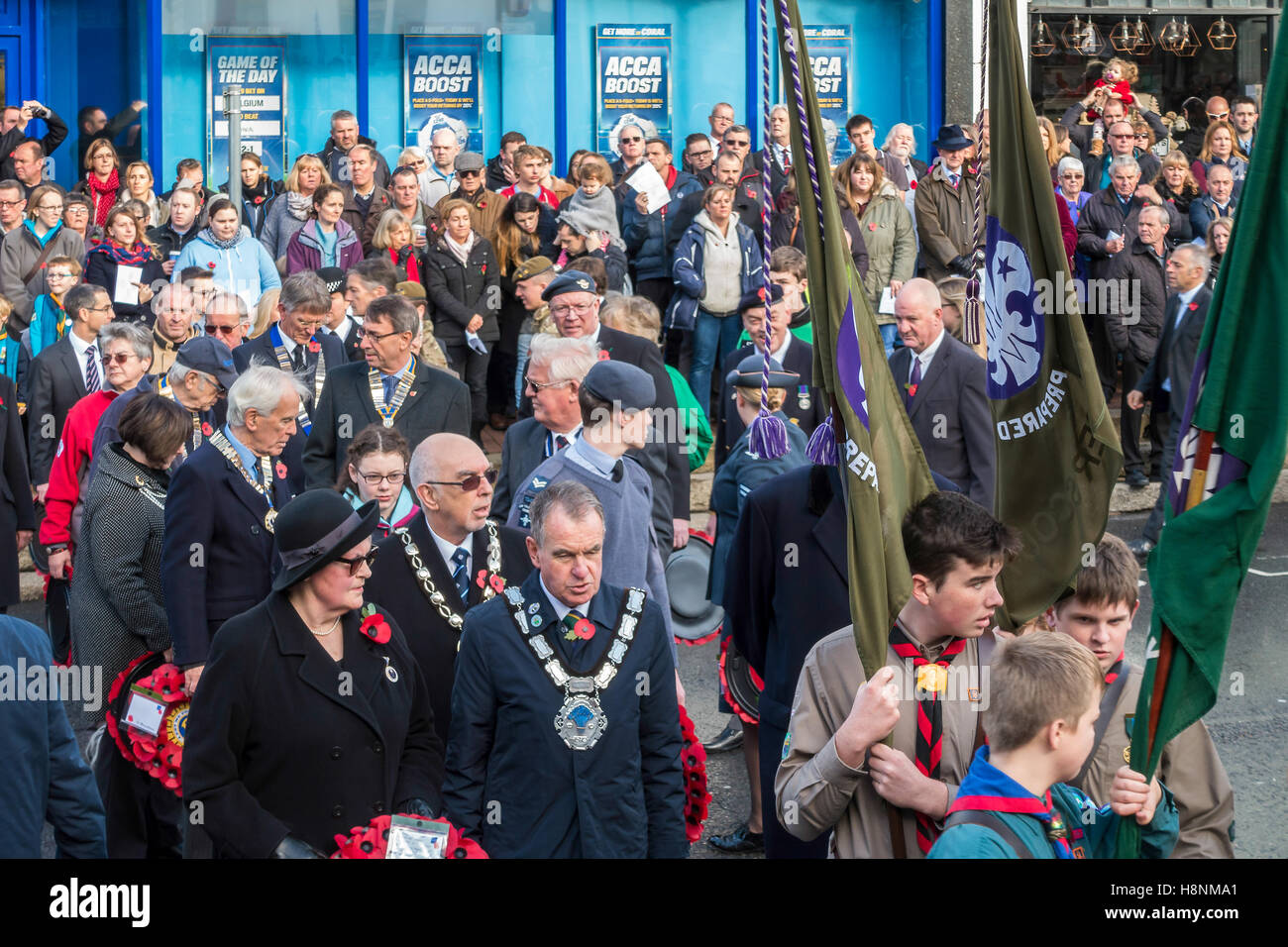 Memorial Service on Remembrance Sunday in East Grinstead Stock Photo ...