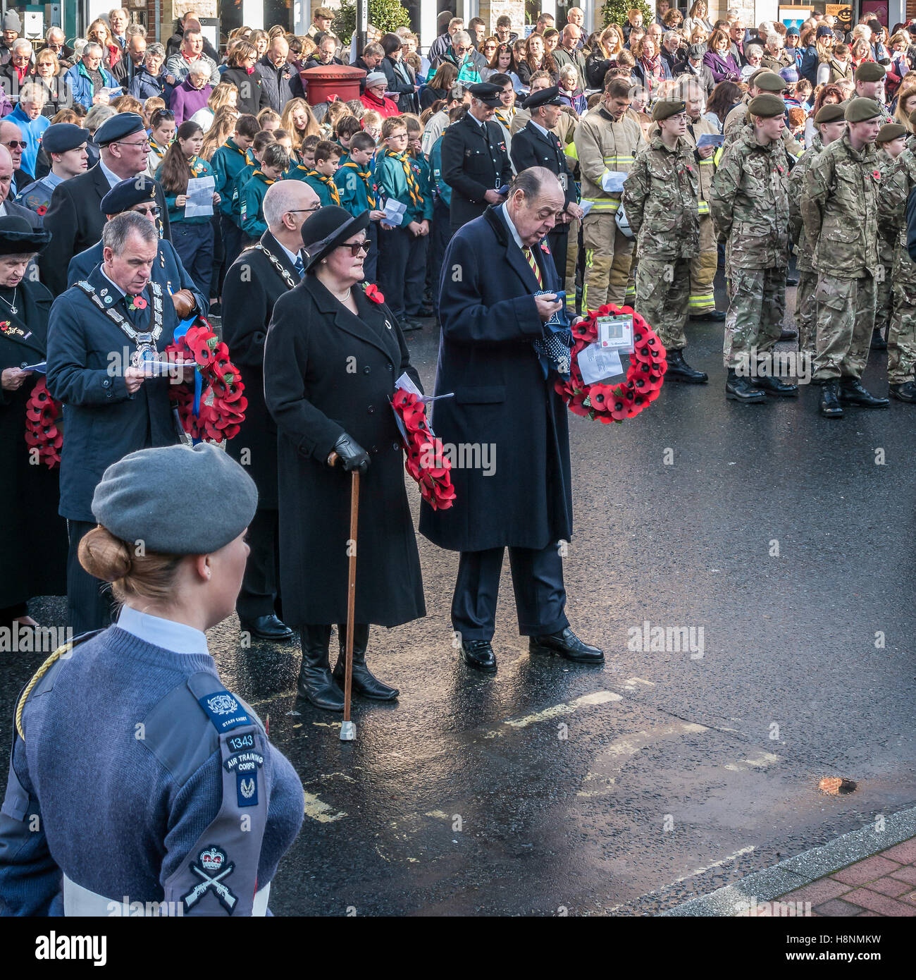 Memorial Service on Remembrance Sunday in East Grinstead Stock Photo ...