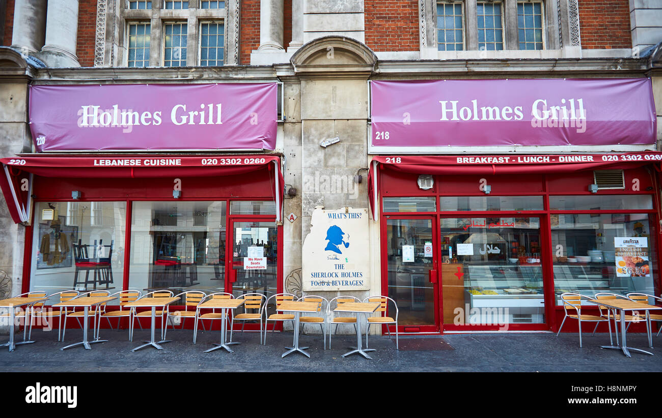 General view of a Sherlock Holmes themed restaurant on Baker Street ...
