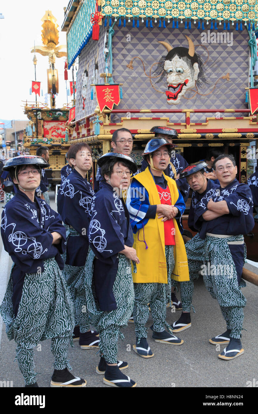 Japan, Gifu, Takayama, festival, procession, float, yatai, people Stock ...