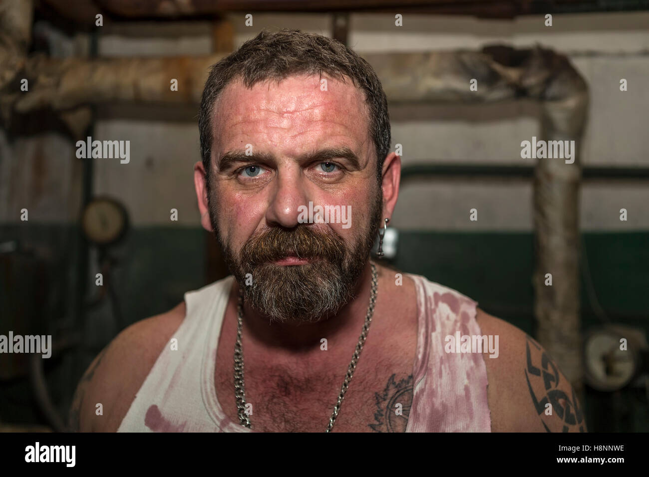 Man are working in the boiler room Stock Photo - Alamy