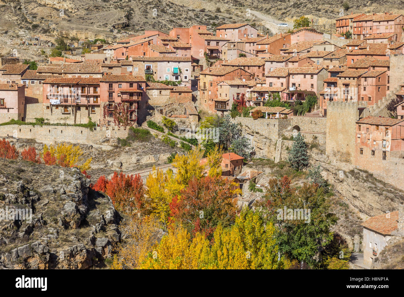 Old fortress wall in albarracin aragon hi-res stock photography and ...