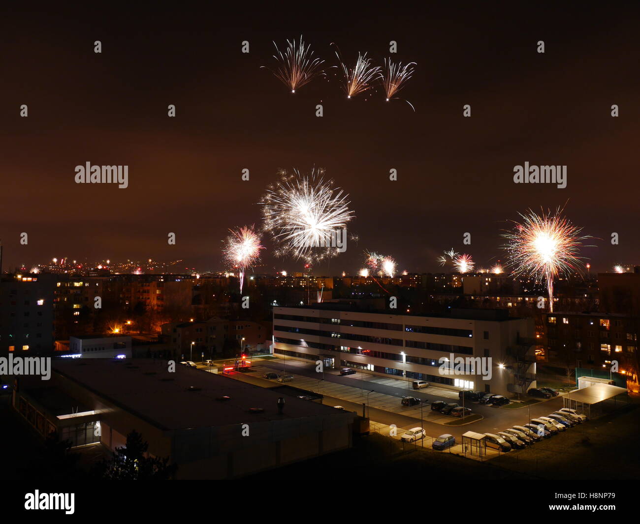 Rooftop fireworks hi-res stock photography and images - Alamy