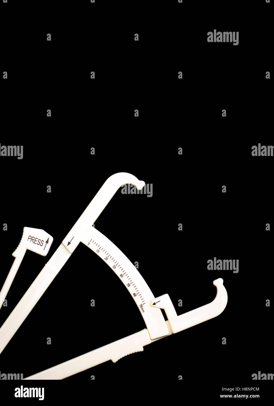Bodyfat fat calipers used to measure percentage fat in different zones ...