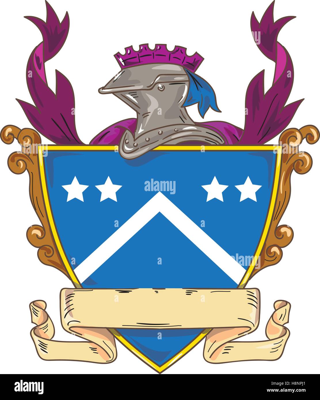 Medieval shield drawing Stock Vector Images - Alamy