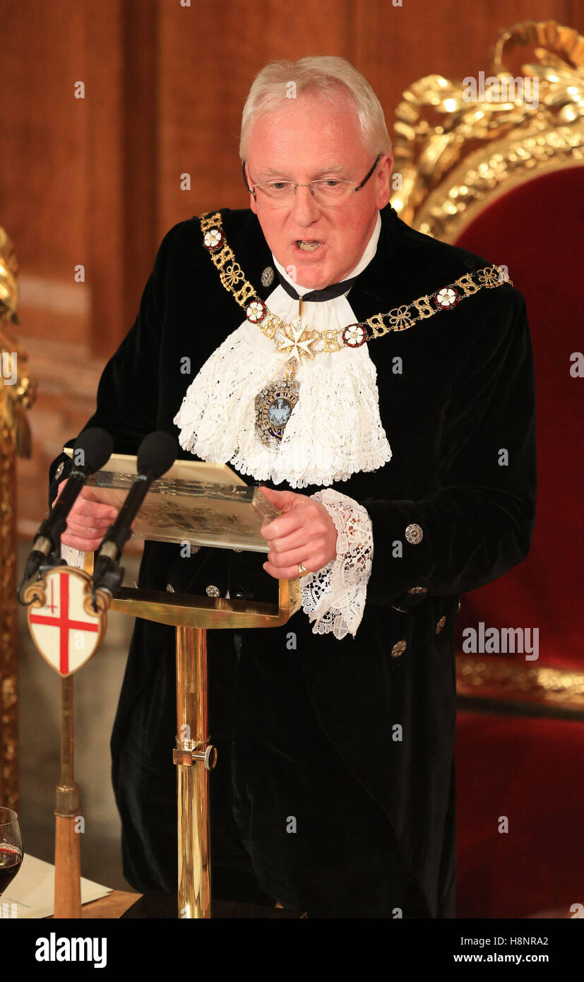 He speaks annual lord mayors banquet mansion house hi-res stock ...