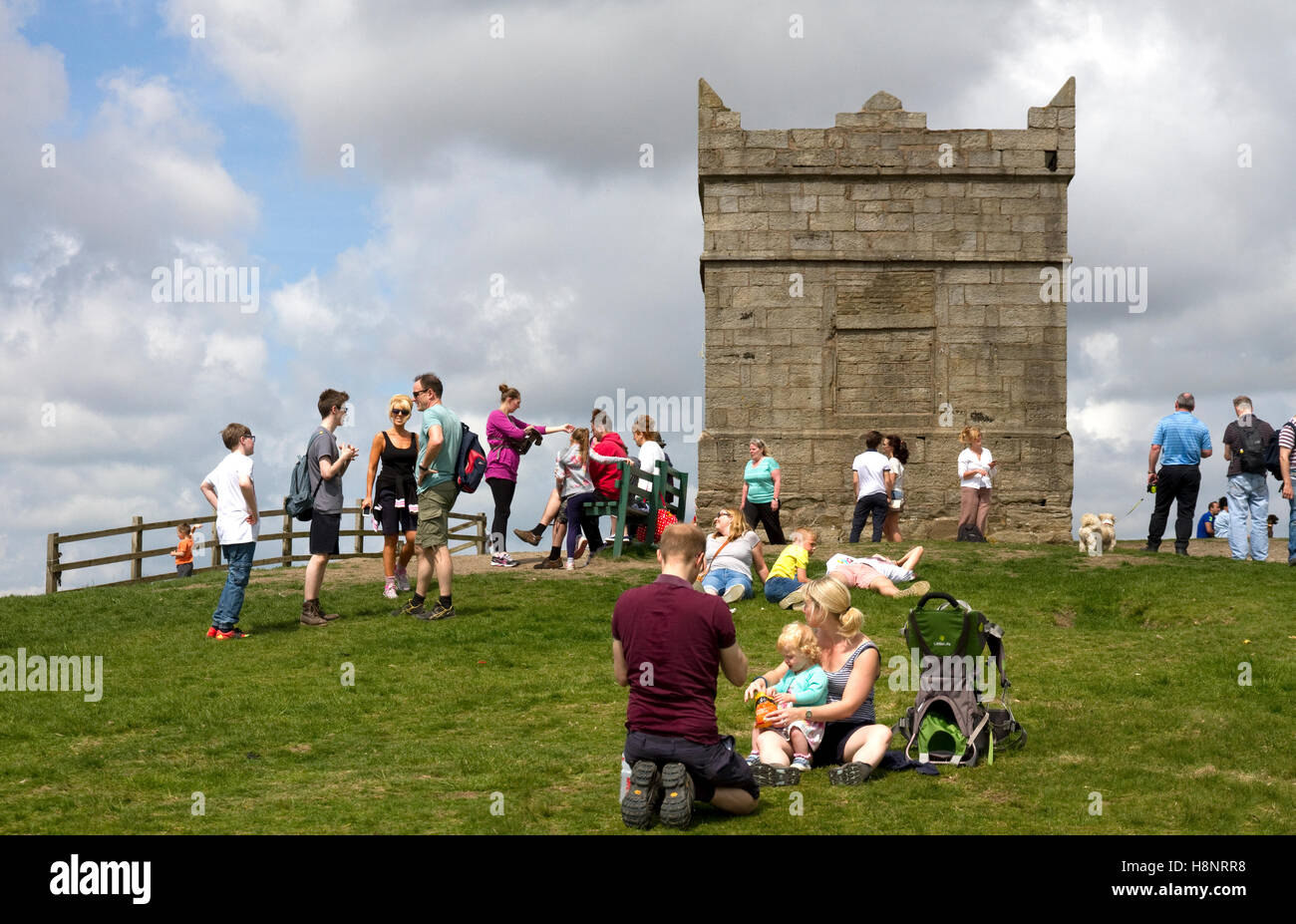 Summit of Rivington Pike and Tower , Winter Hill, West Pennine Moors ...