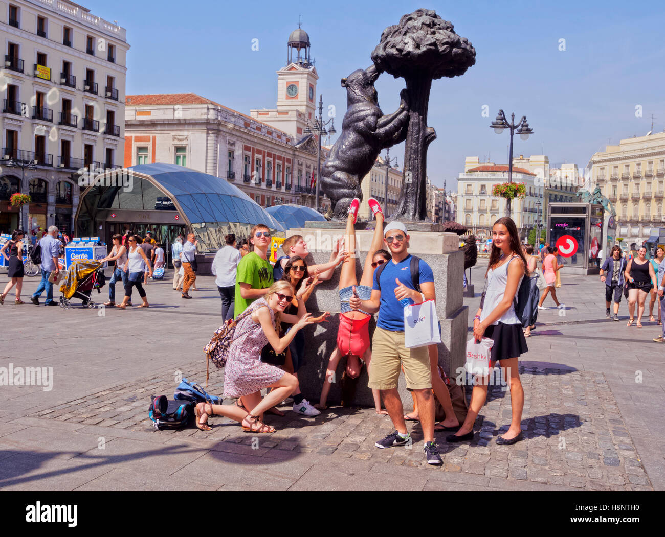 Spain, Madrid, Puerta del Sol, View of the Bear and the Madrono Tree ...
