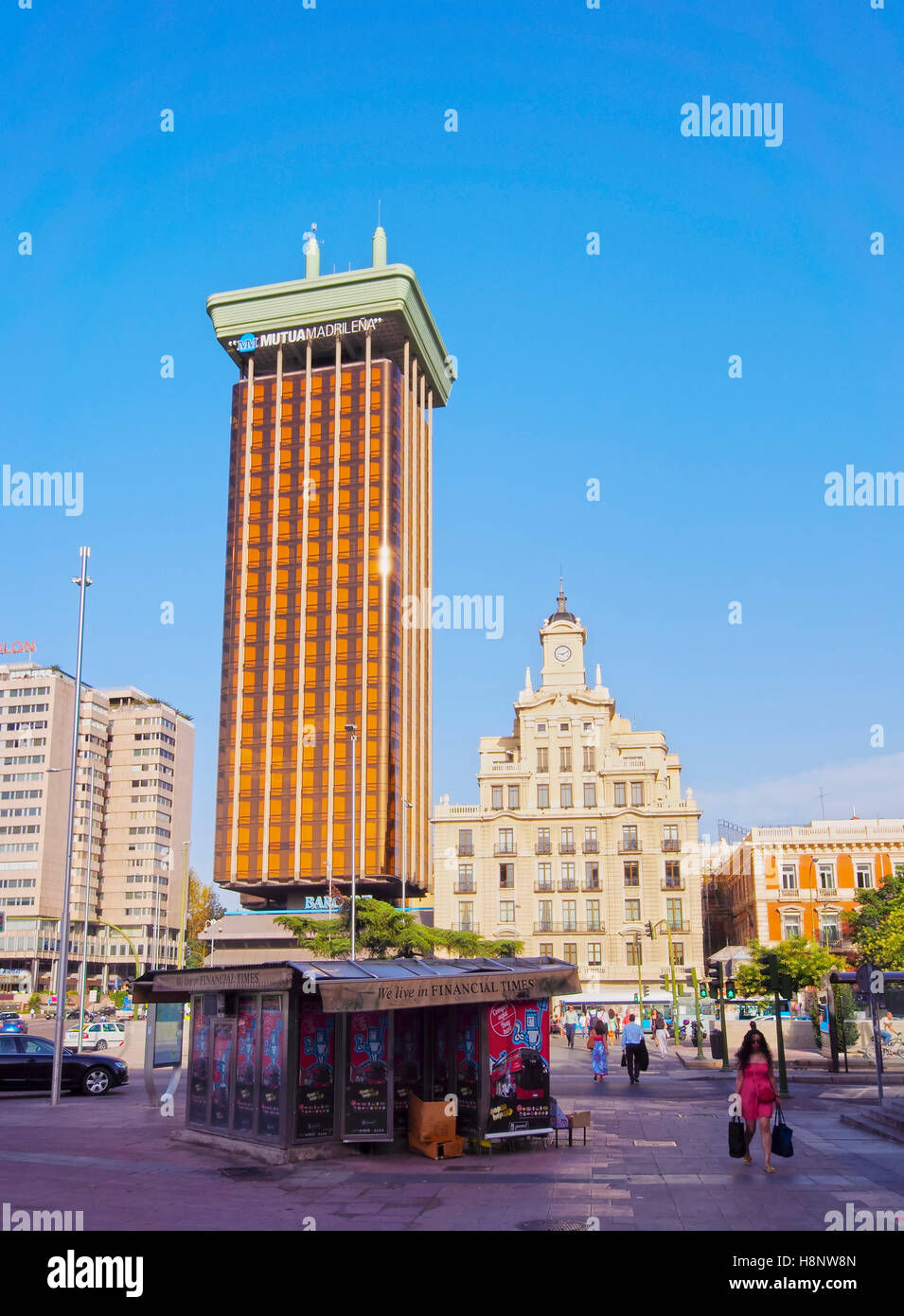 Spain, Madrid, Plaza de Colon, View of the Torres de Colon building ...