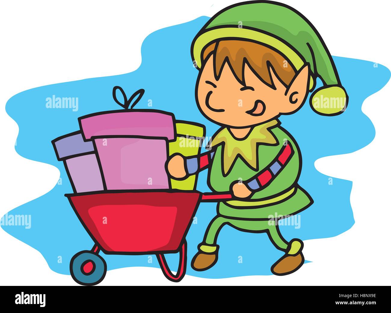 Kid cartoon elf helper Christmas Stock Vector Image & Art - Alamy