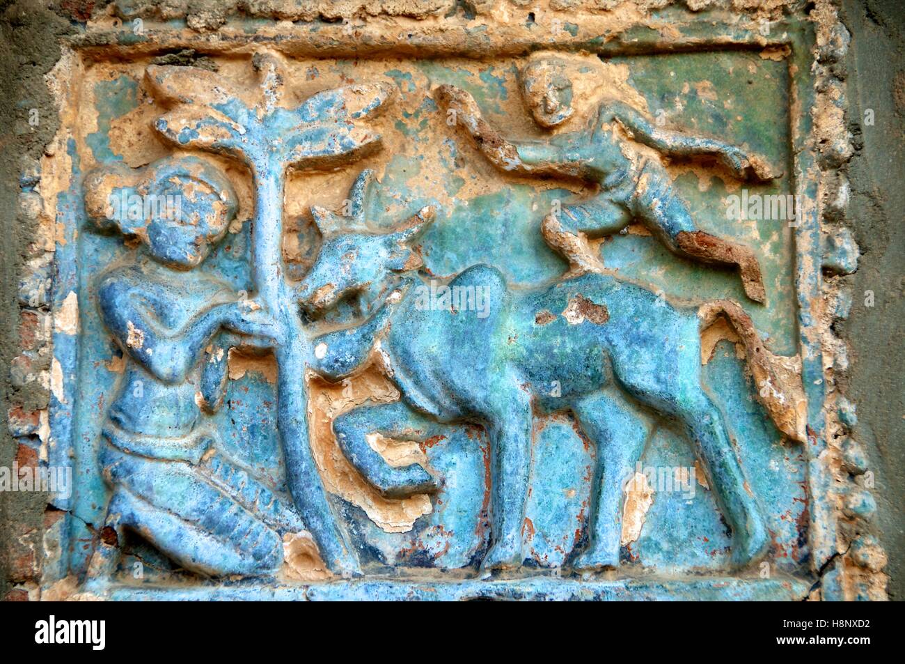 Bagan, Myanmar - November 12, 2014. One of many carvings of Jataka ...