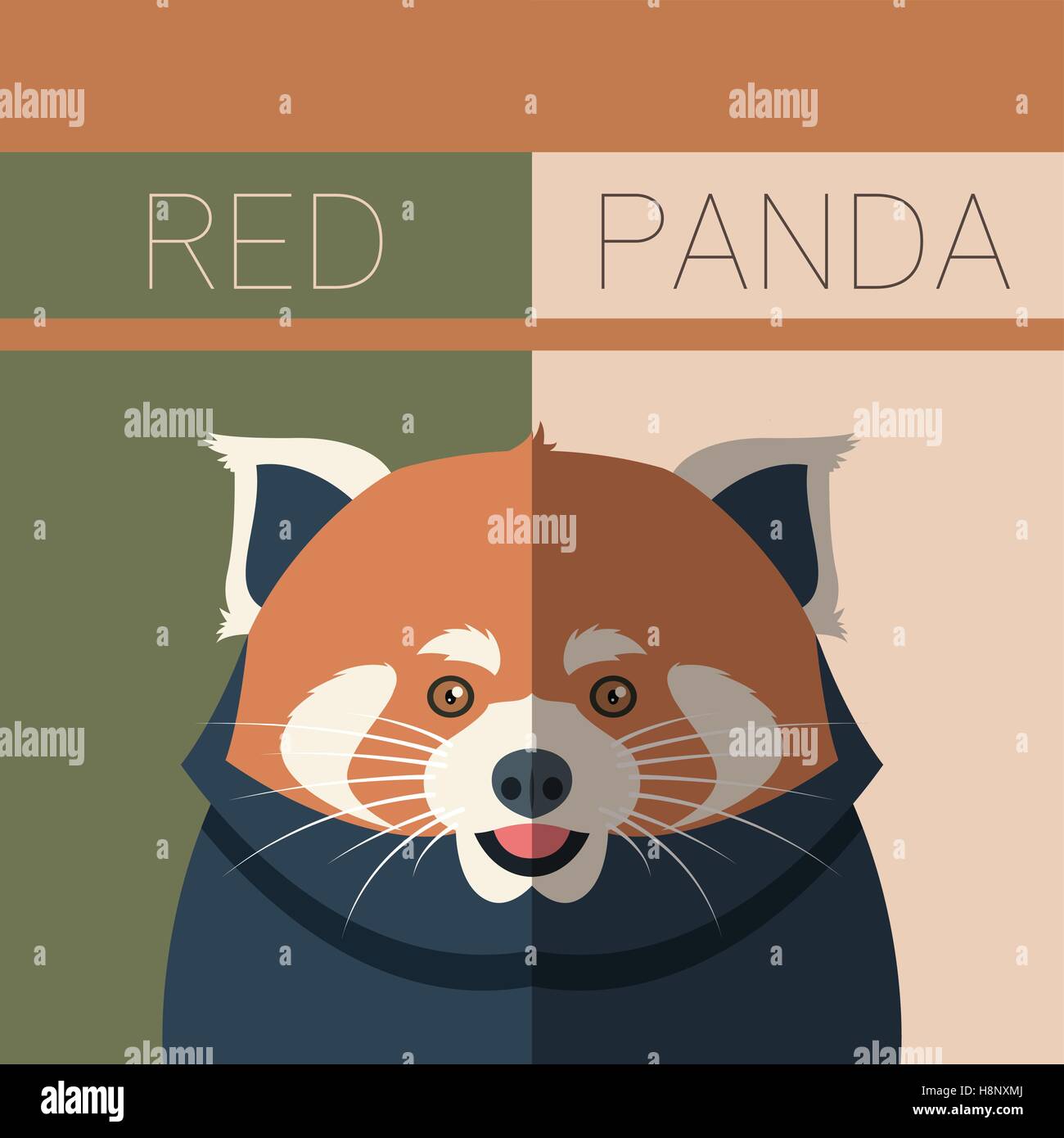 Vector image of the Red Panda flat postcard Stock Vector Image & Art ...