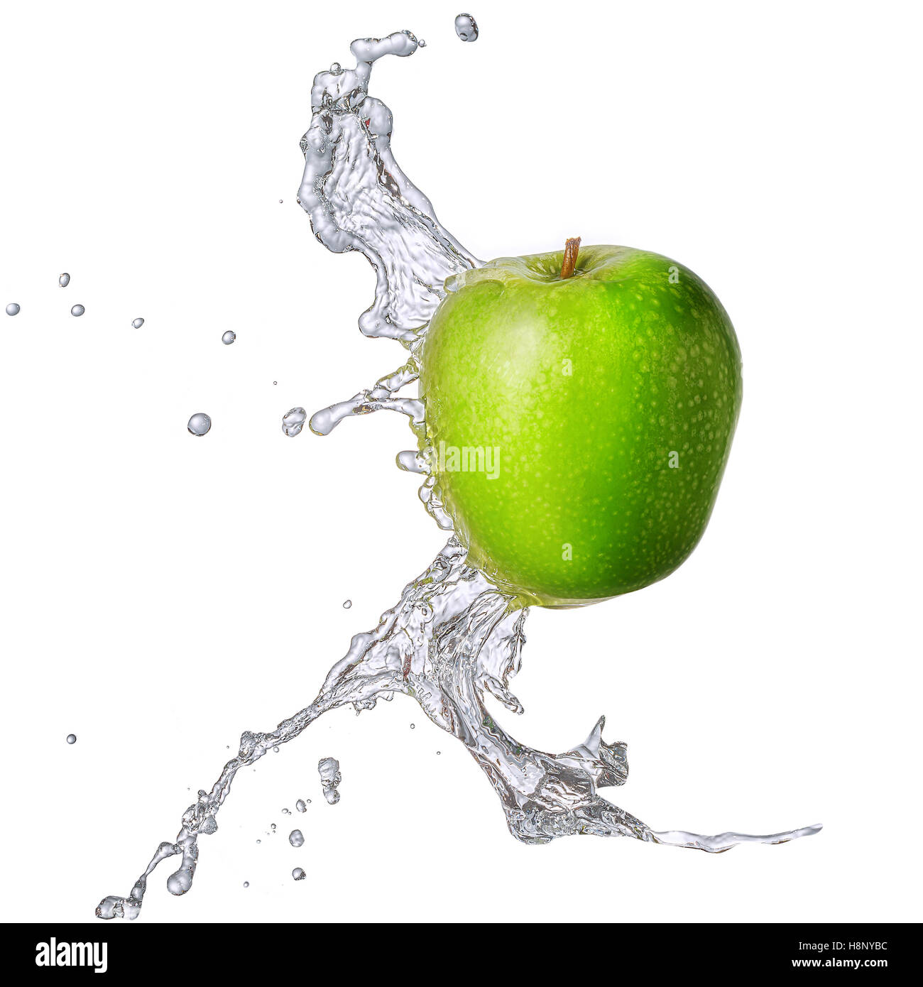 Water splash with apple isolated Stock Photo - Alamy