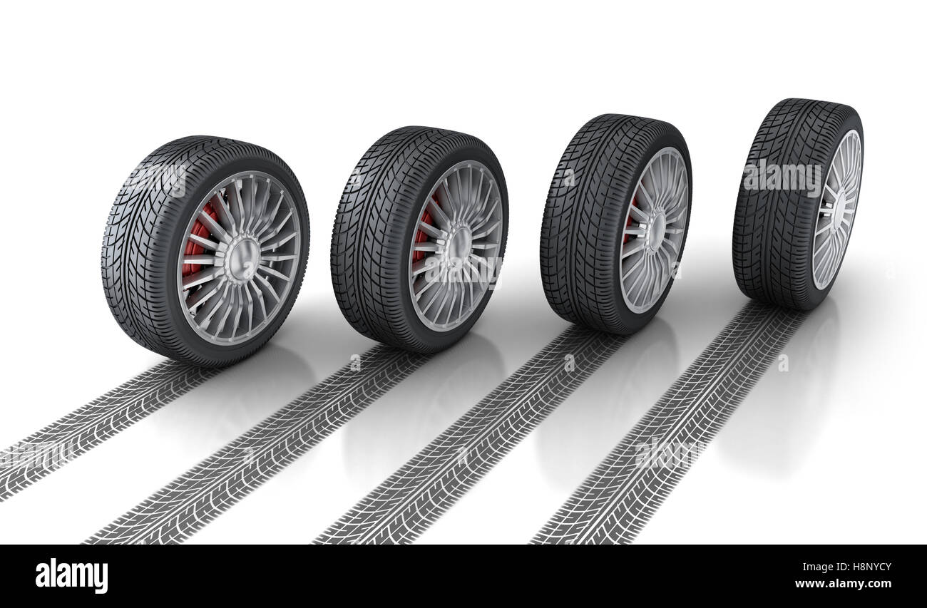 Tyre tracks illustration hi-res stock photography and images - Alamy