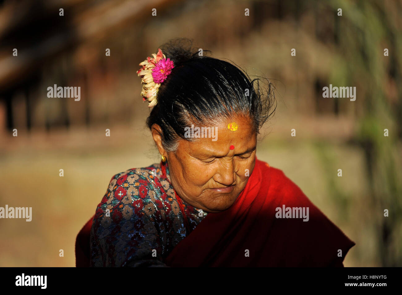 Kathmandu, Nepal. 15th Nov, 2016. A Portrait of Nepalese devotee ...