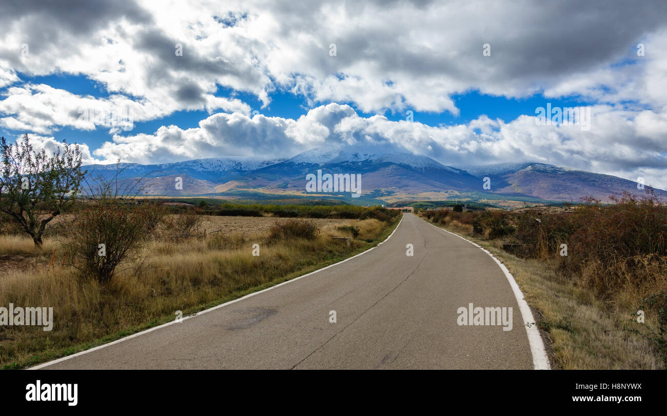 Road to Moncayo summit Natural Park, Zaragoza, Aragon, Spain Stock ...