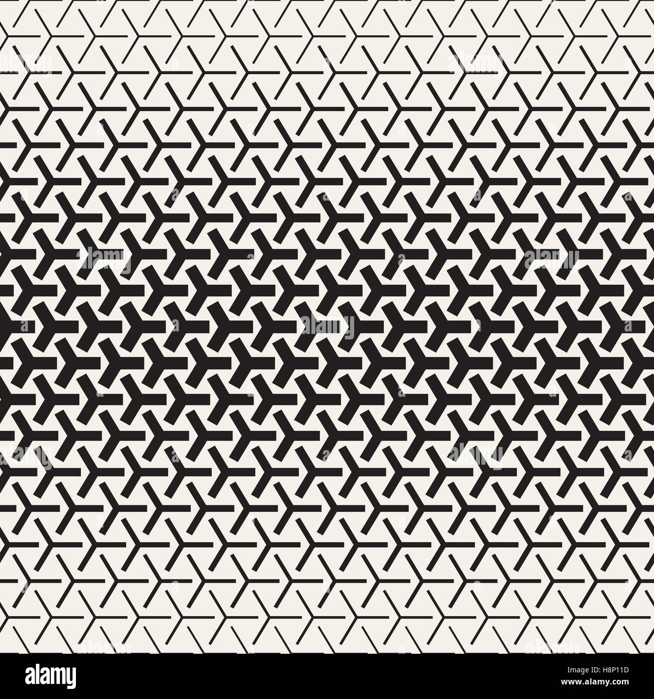 Triangular Shapes Halftone Lattice. Vector Seamless Black and White ...