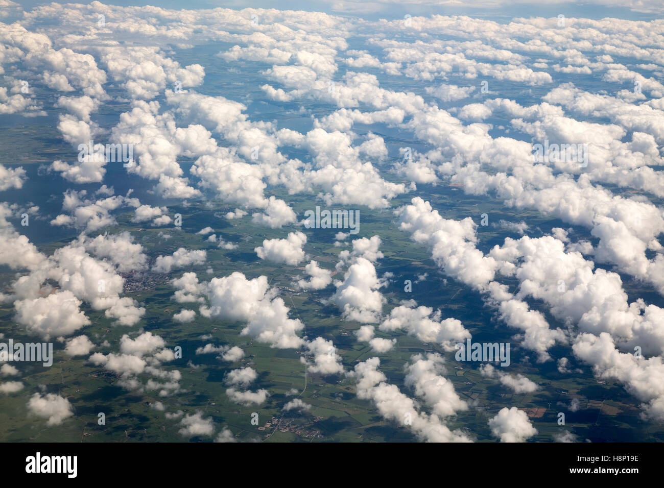 Broken cumulus cloud seen from above looking down Stock Photo - Alamy