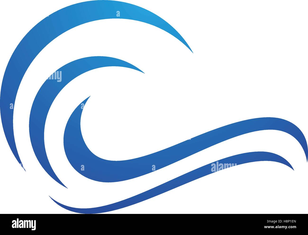 Vector Logo with yellow sun and blue sea waves. Vector logotype Stock ...