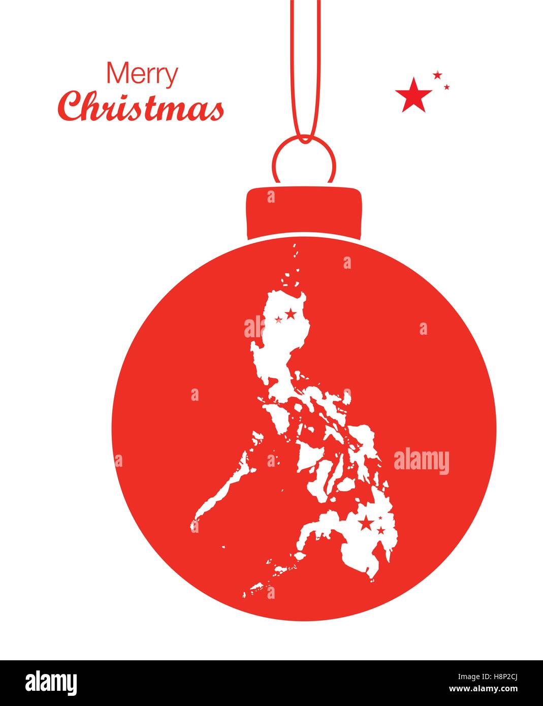 Merry Christmas illustration theme with map of Philippines Stock Vector ...