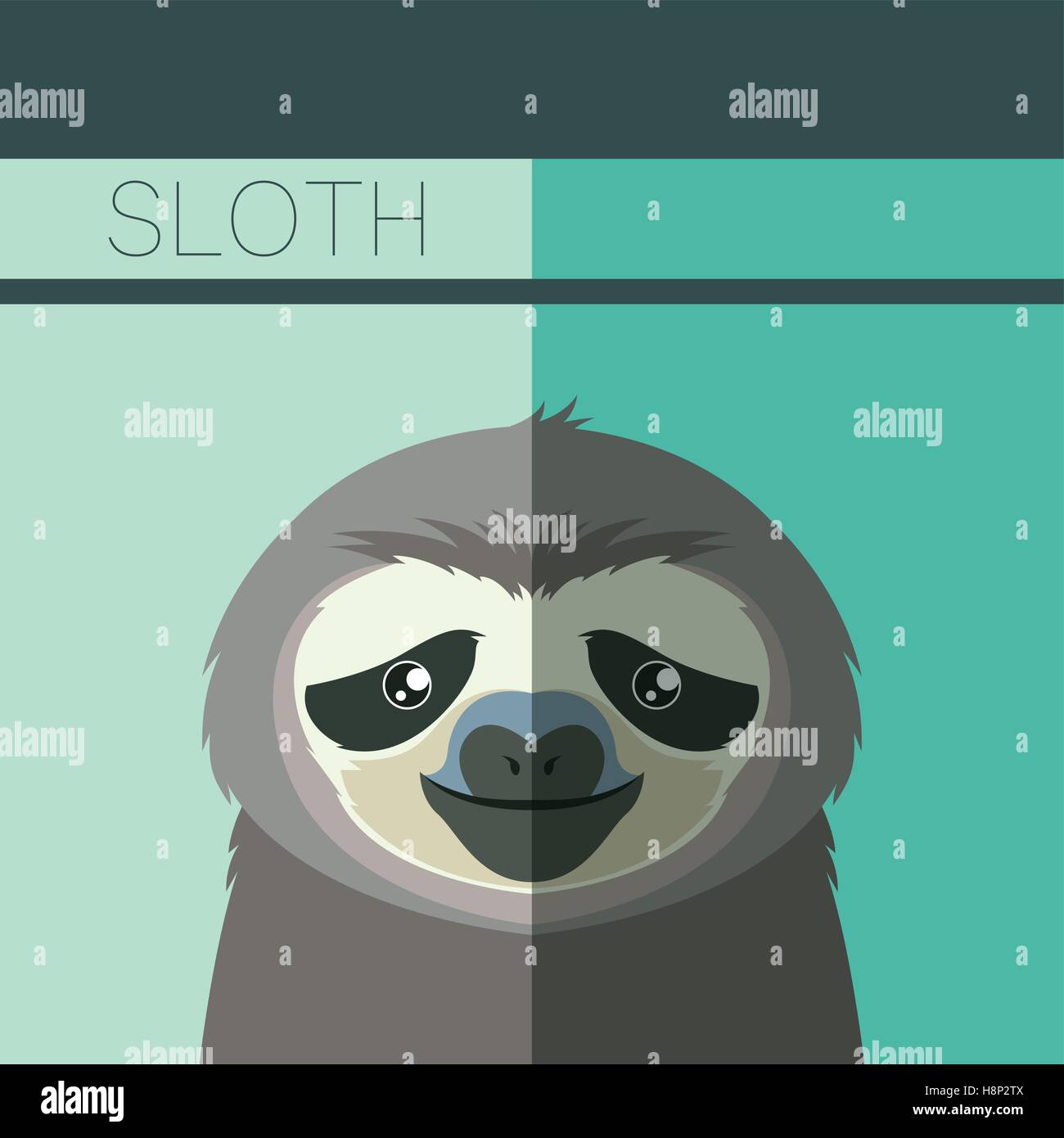 Vector image of the Flat postcard with Sloth Stock Vector Image & Art ...