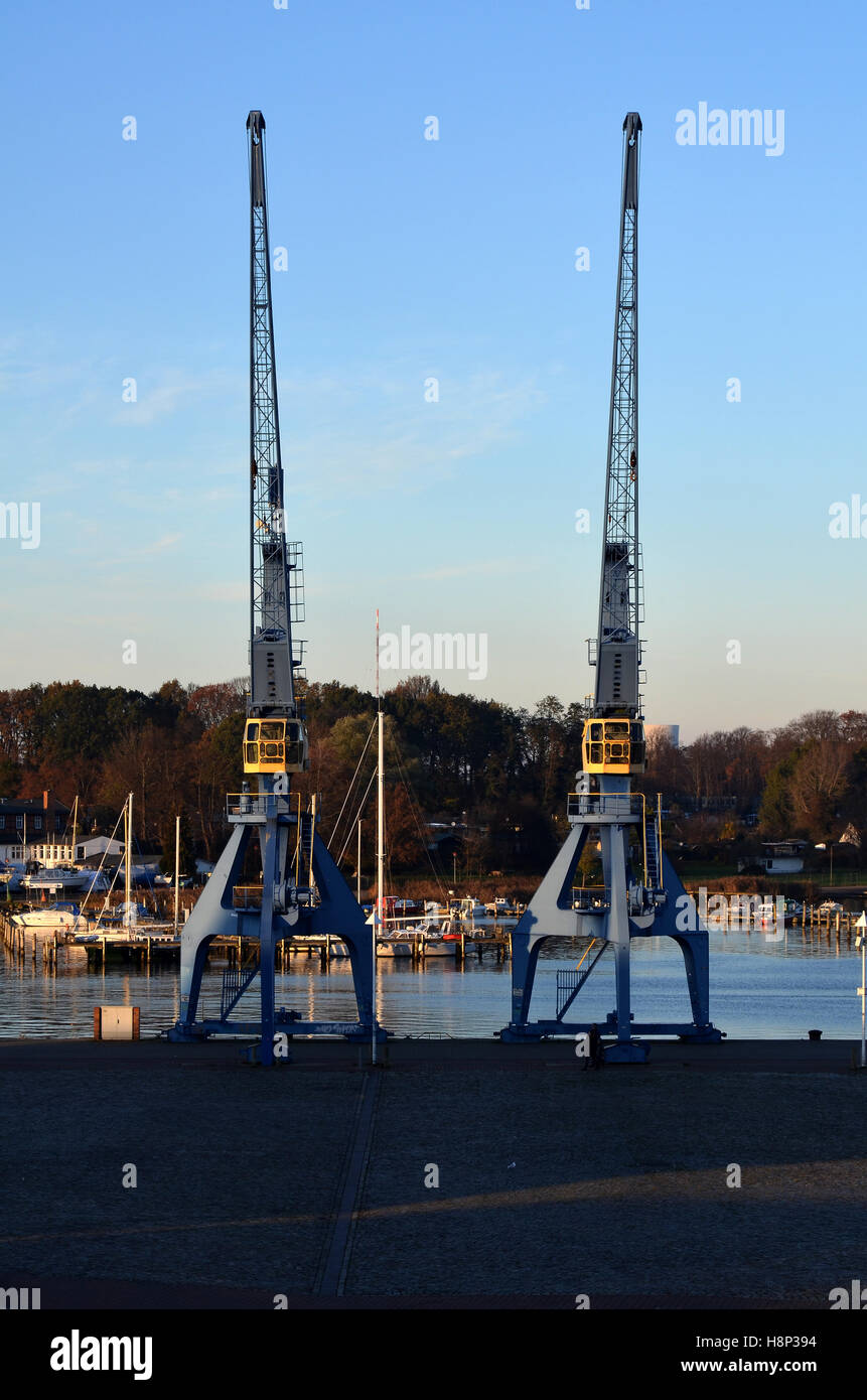 Rostock harbour at sunset Stock Photo - Alamy