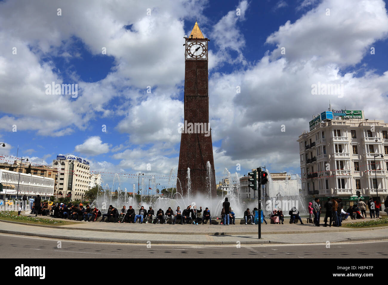 Central square of Tunis, Tunisia Stock Photo - Alamy