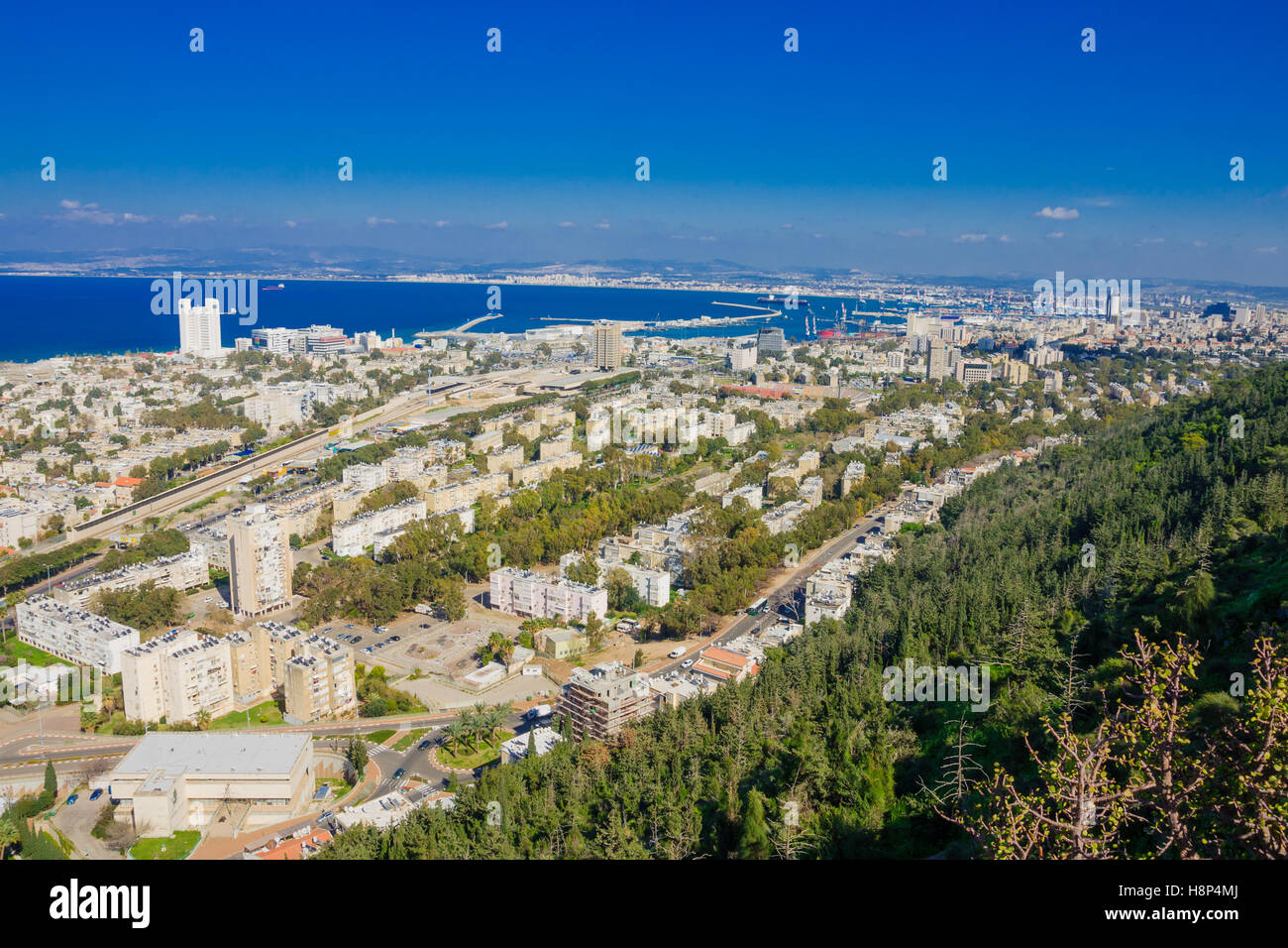 View of Haifa bay and the port, in Haifa, Israel Stock Photo - Alamy