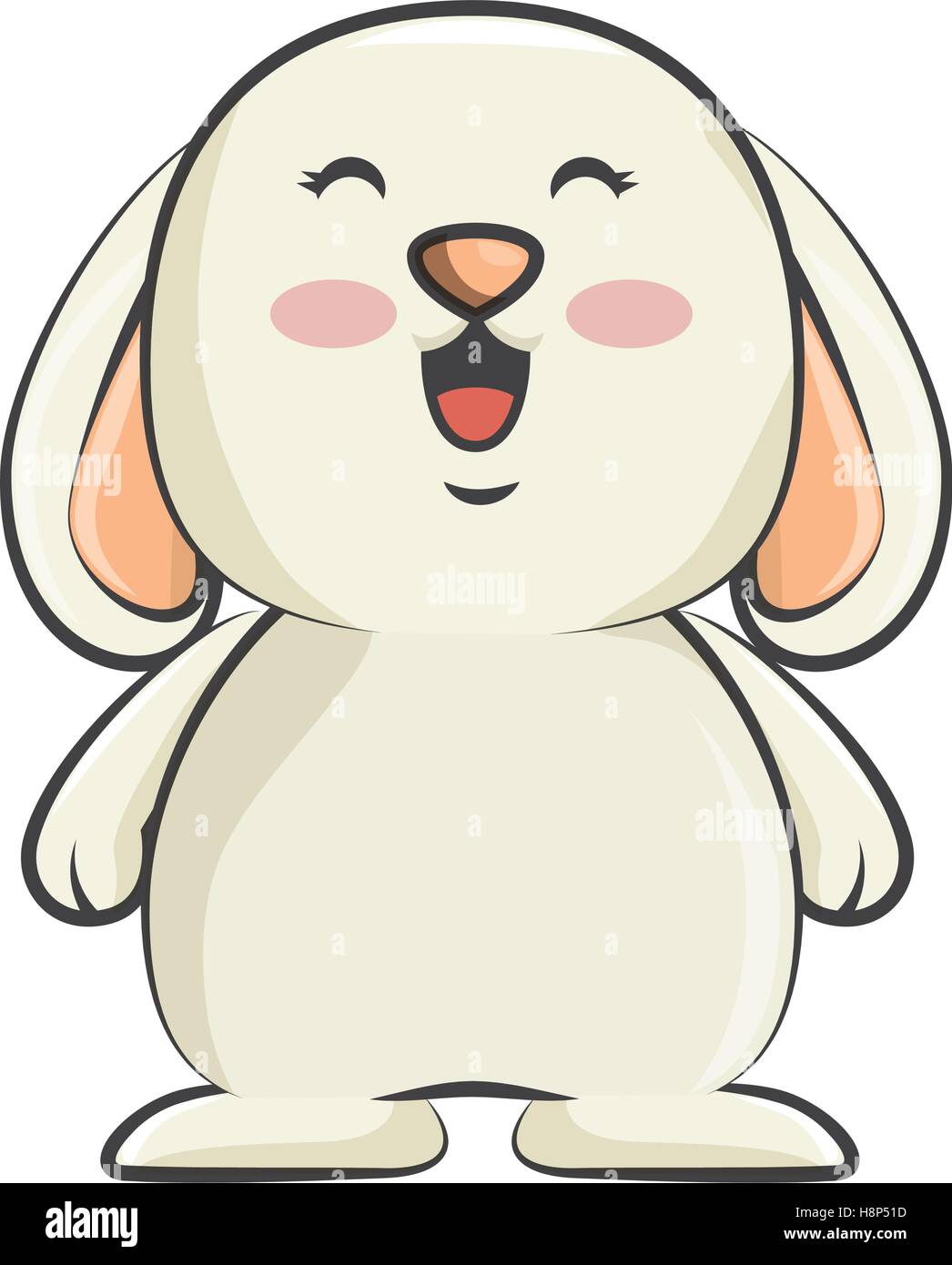 cute rabbit character isolated vector illustration design Stock Vector ...