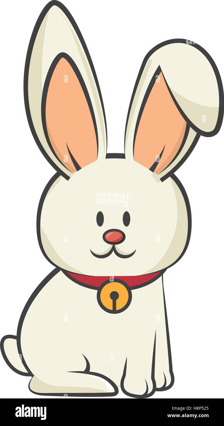 cute rabbit character isolated vector illustration design Stock Vector ...