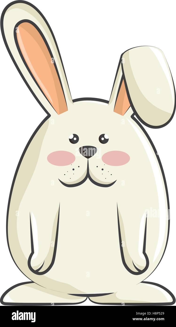 cute rabbit character isolated vector illustration design Stock Vector ...
