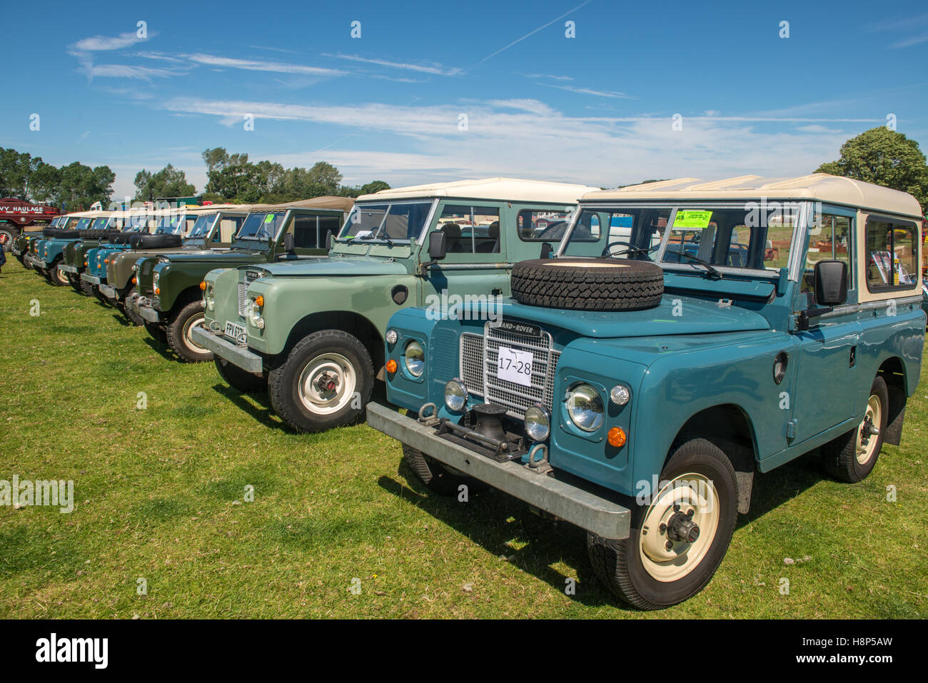 England, Yorkshire - Land Rovers being shown at the Masham Steam Rally ...