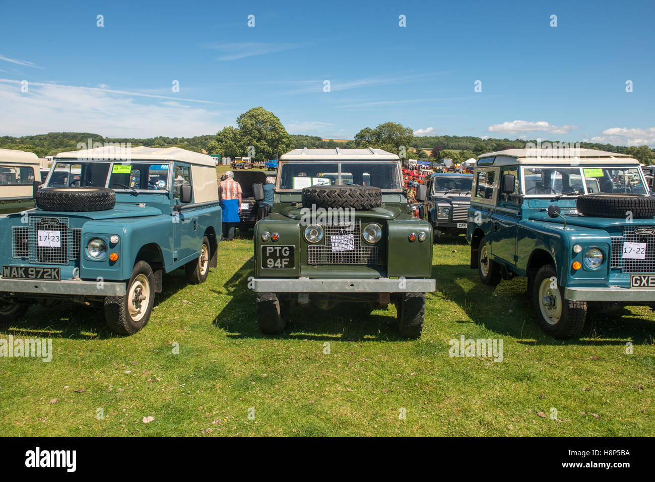 England, Yorkshire - Land Rovers being shown at the Masham Steam Rally ...