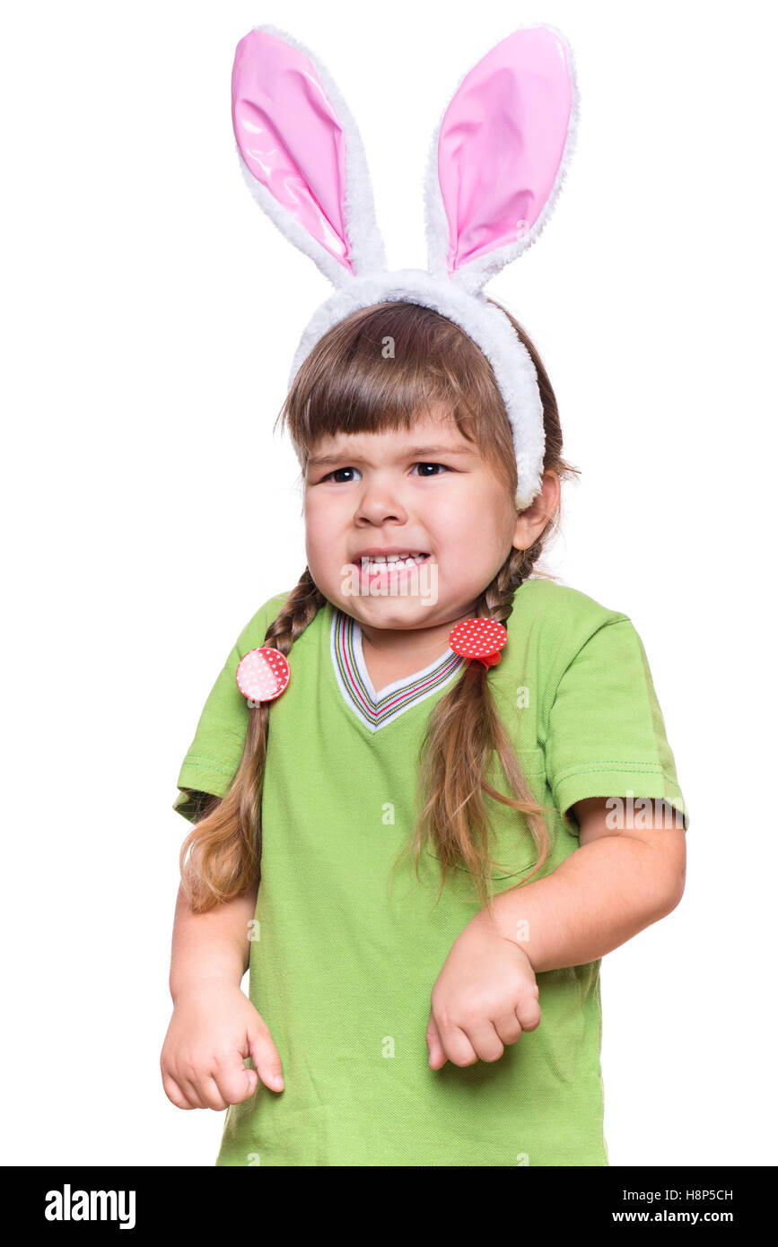 Little girl with rabbit ears Stock Photo - Alamy
