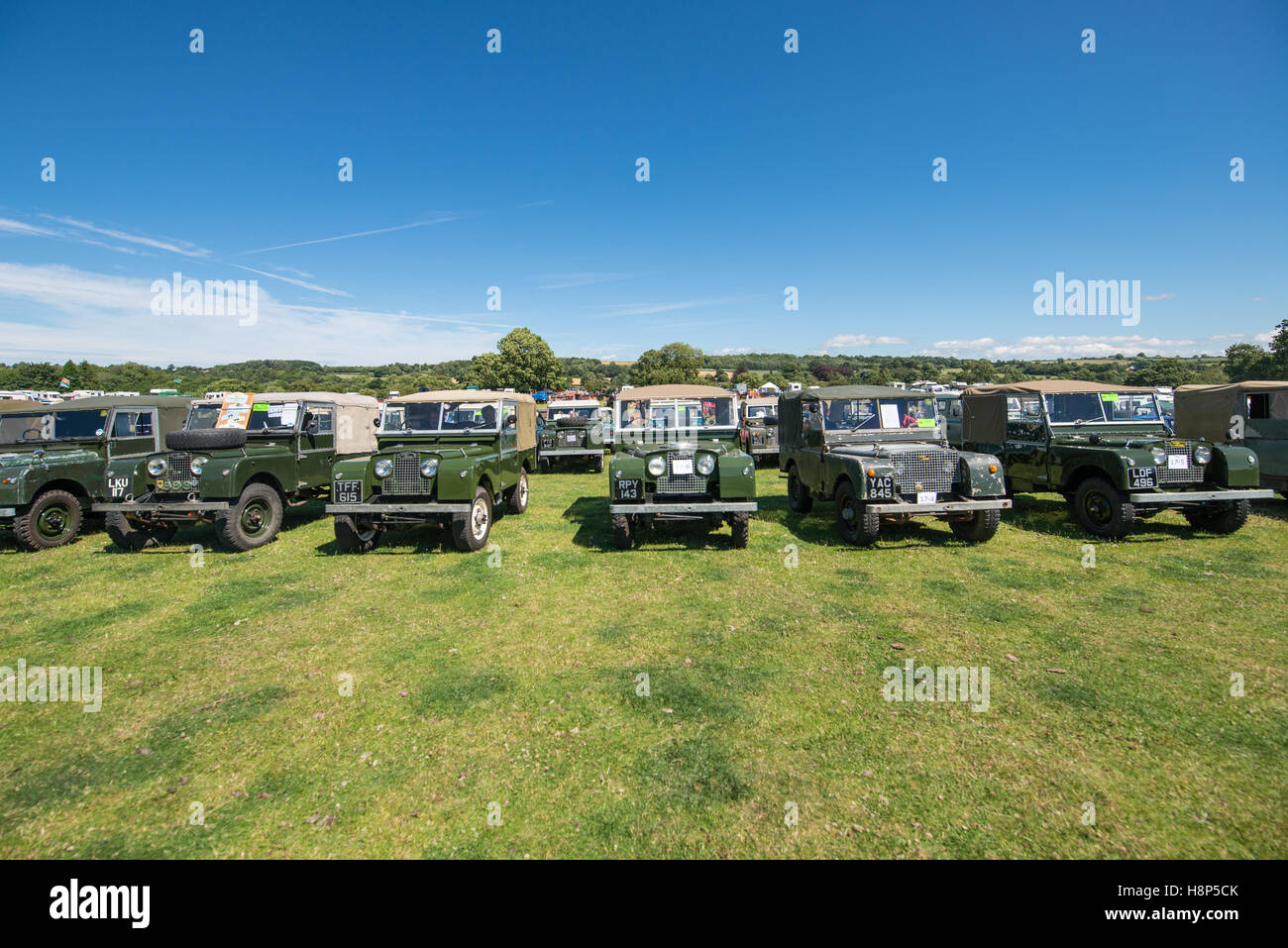 England, Yorkshire - Land Rovers being shown at the Masham Steam Rally ...